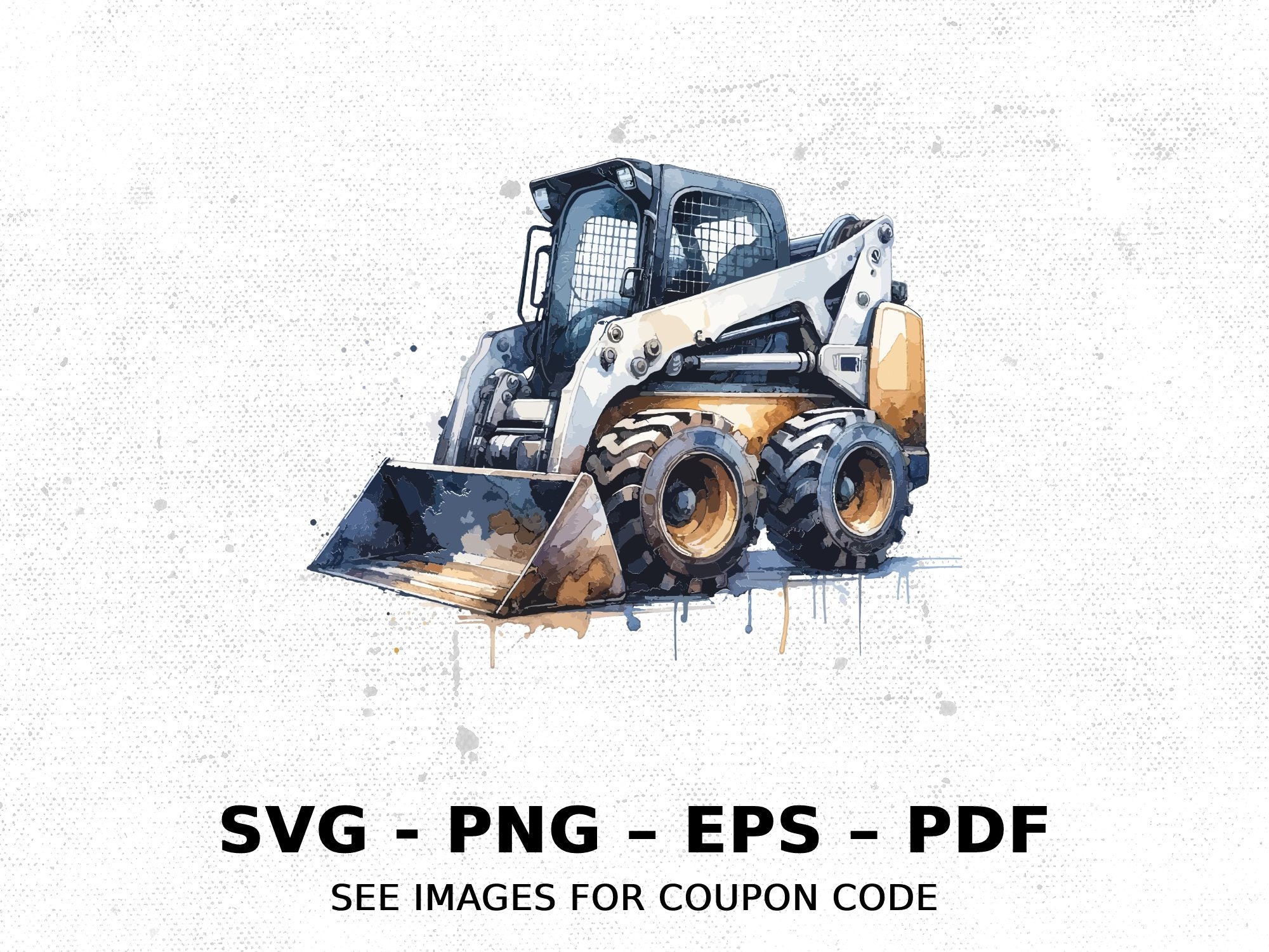 Tractor Construction Skid Steer Loader Site SVG PNG Clipart Sublimation ...
