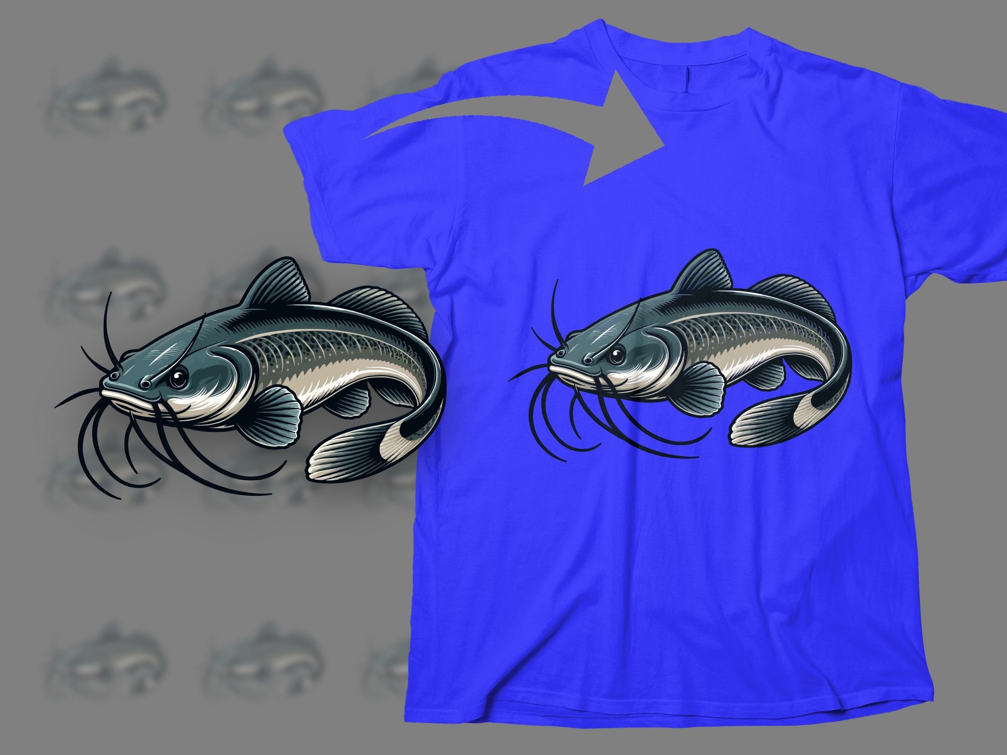 Fish Catfish Bullhead Channel Blue Wildlife SVG PNG Clipart Sublimation ...