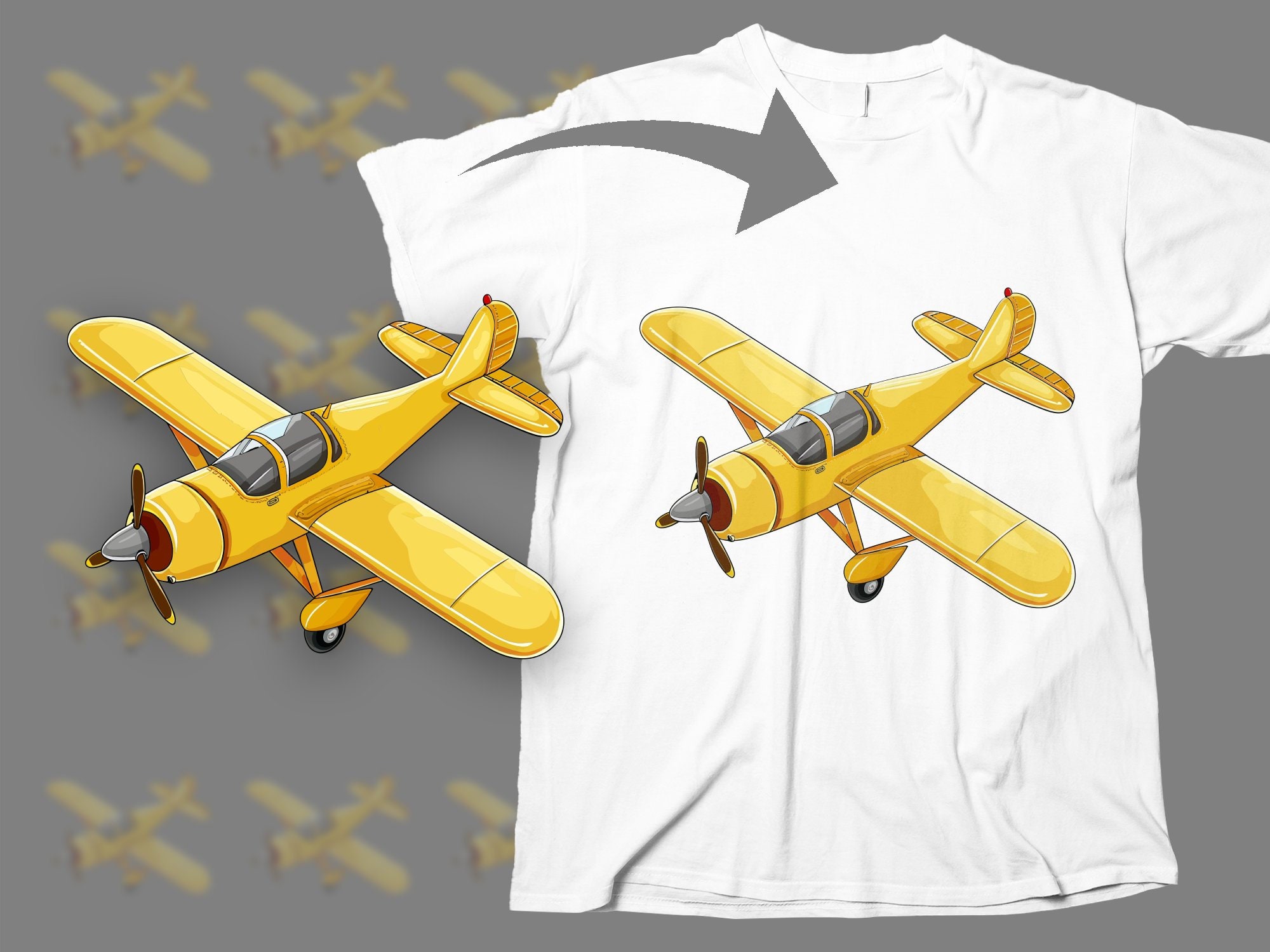 Plane Airplane Yellow Prop SVG PNG Clipart Sublimation Transparent ...