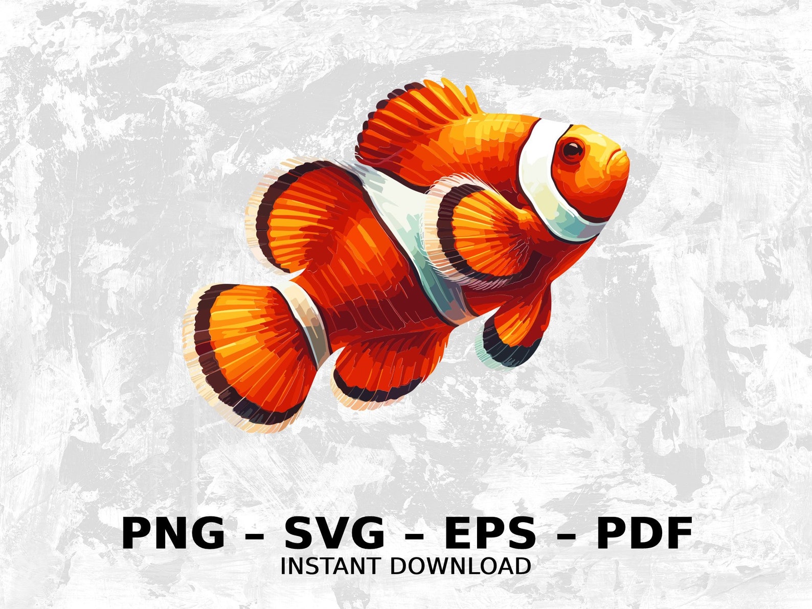 Ocean Clownfish Fish SVG PNG Clipart | Sublimation Transparent ...