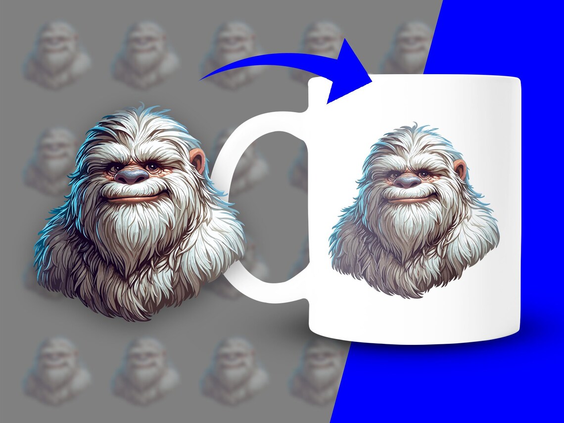 Cryptid Yeti Abominable Snowman SVG PNG Clipart Sublimation Transparent ...