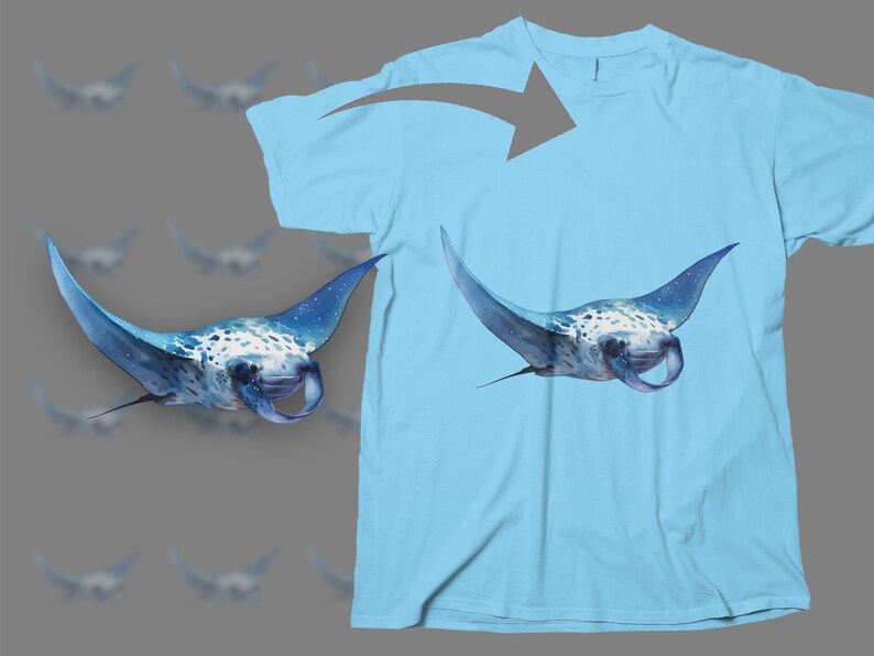 Ocean Stingray Manta Ray SVG PNG Clipart Sublimation Transparent ...