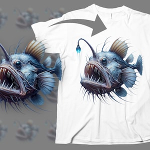 Ocean Anglerfish Deep Sea Fish SVG PNG Clipart | Sublimation ...