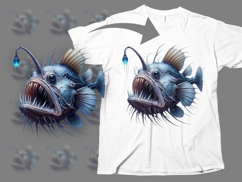 Ocean Anglerfish Deep Sea Fish SVG PNG Clipart | Sublimation ...