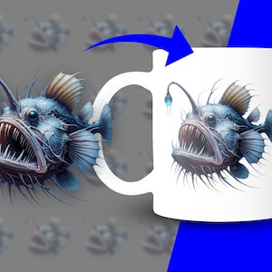 Ocean Anglerfish Deep Sea Fish SVG PNG Clipart | Sublimation ...