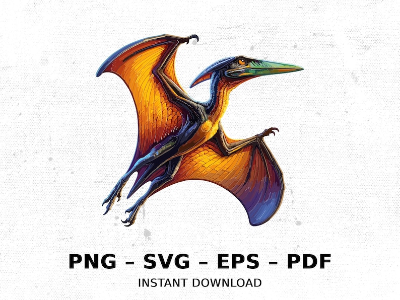 Watercolor Pterodactyl Clipart | Dinosaur Svg, Png, Eps, Pdf (digital ...