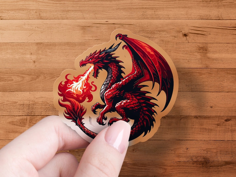 Cryptid Dragon Red Fire Breathing Mythical SVG PNG Clipart Sublimation ...