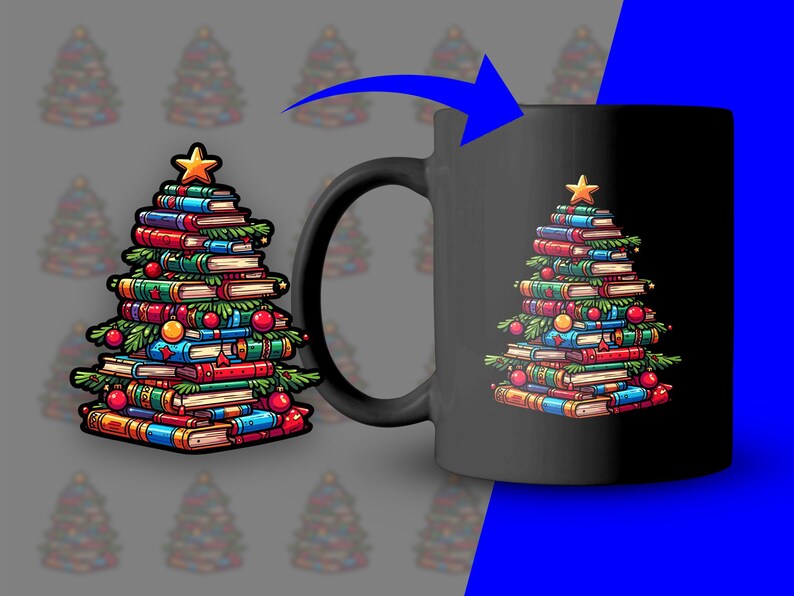 Book Lover Christmas Tree SVG PNG Clipart Sublimation Transparent ...