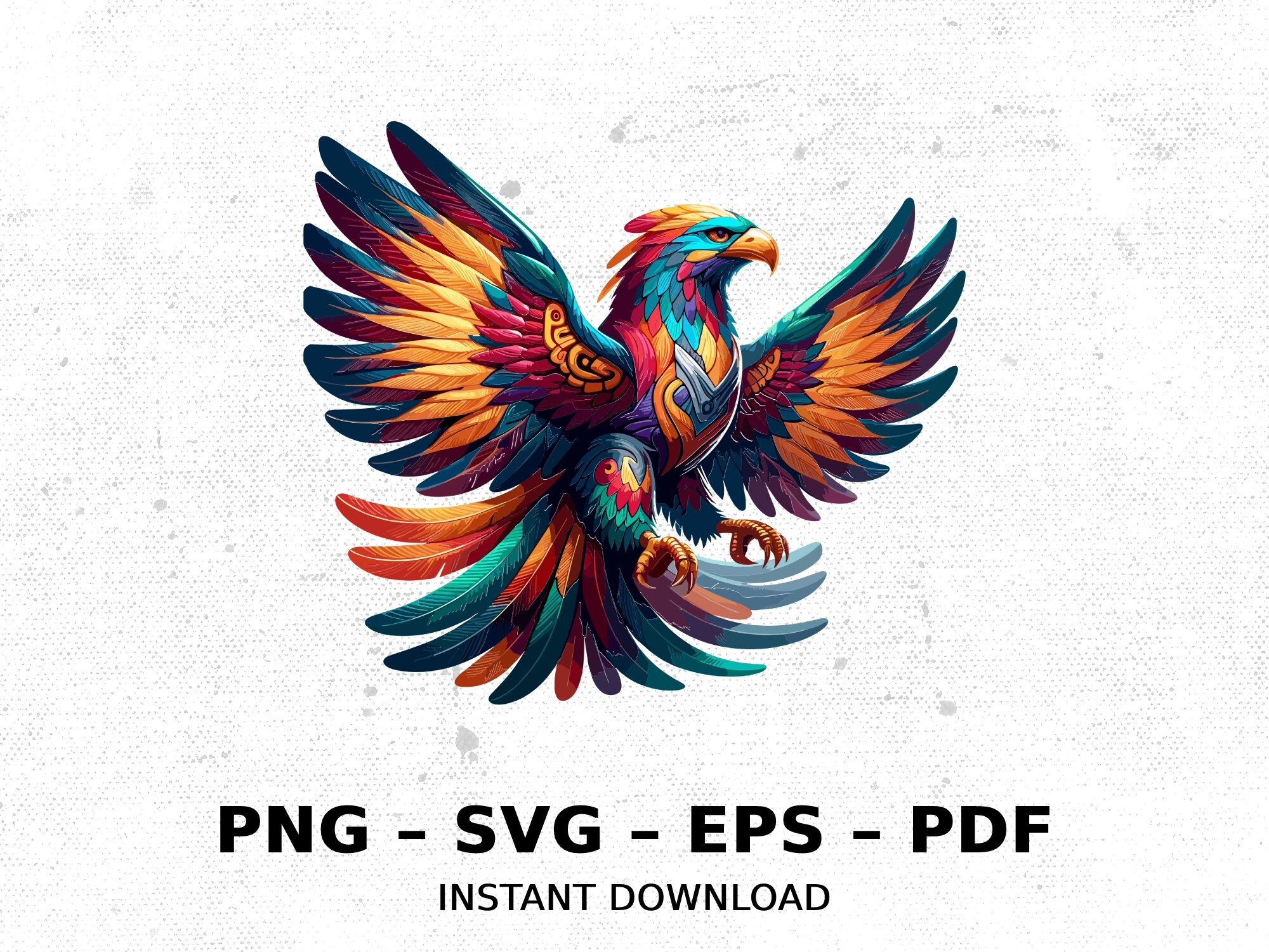 Cryptid Thunderbird Mythical SVG PNG Clipart Sublimation Transparent Watercolor Cartoon Instant ...