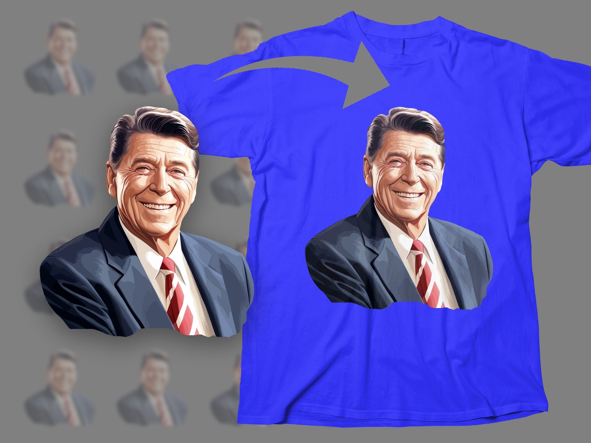 President Ronald Reagan SVG PNG Clipart Sublimation Transparent ...