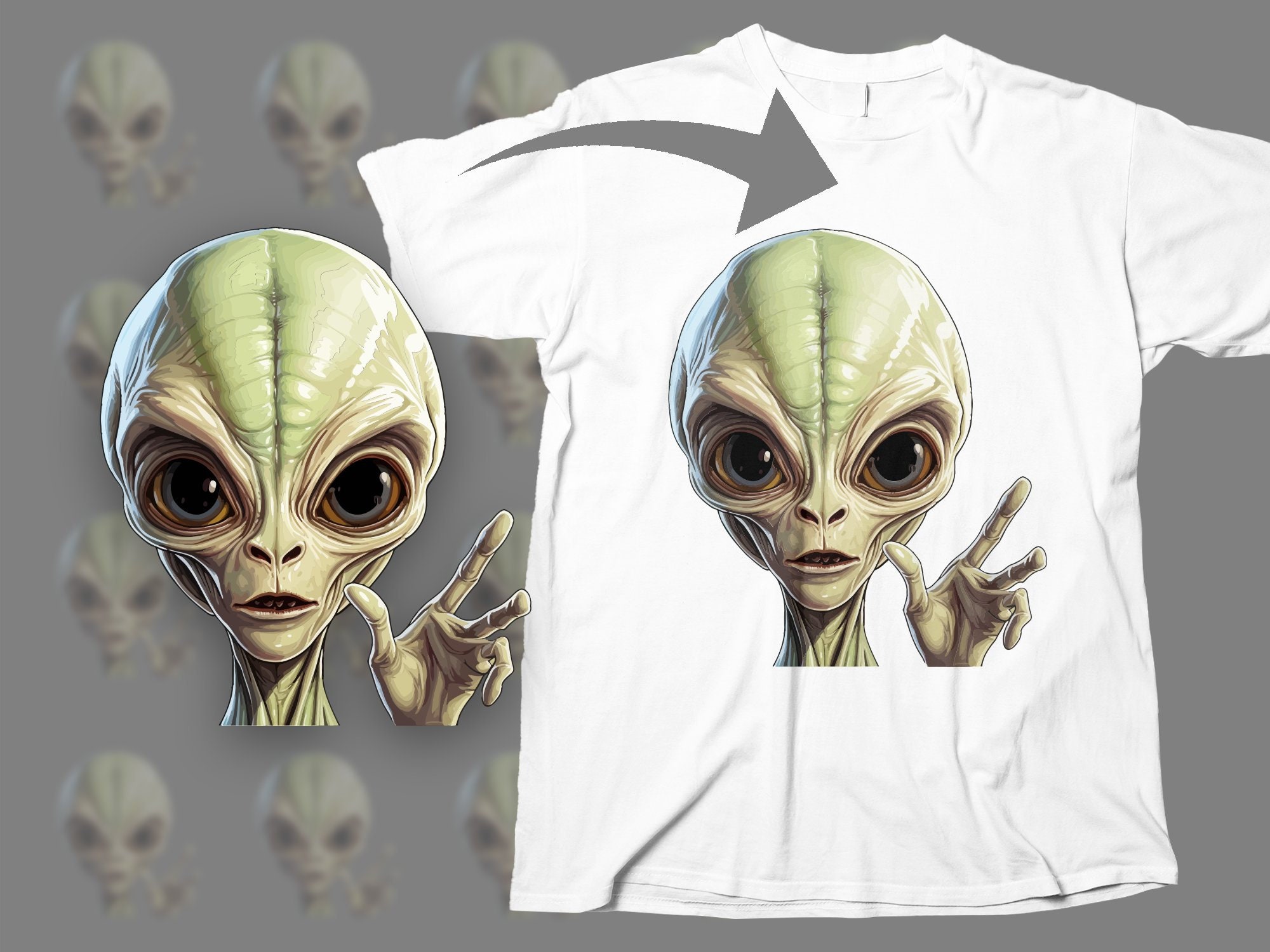 Cryptid Alien Green UFO Space SVG PNG Clipart Sublimation Transparent ...