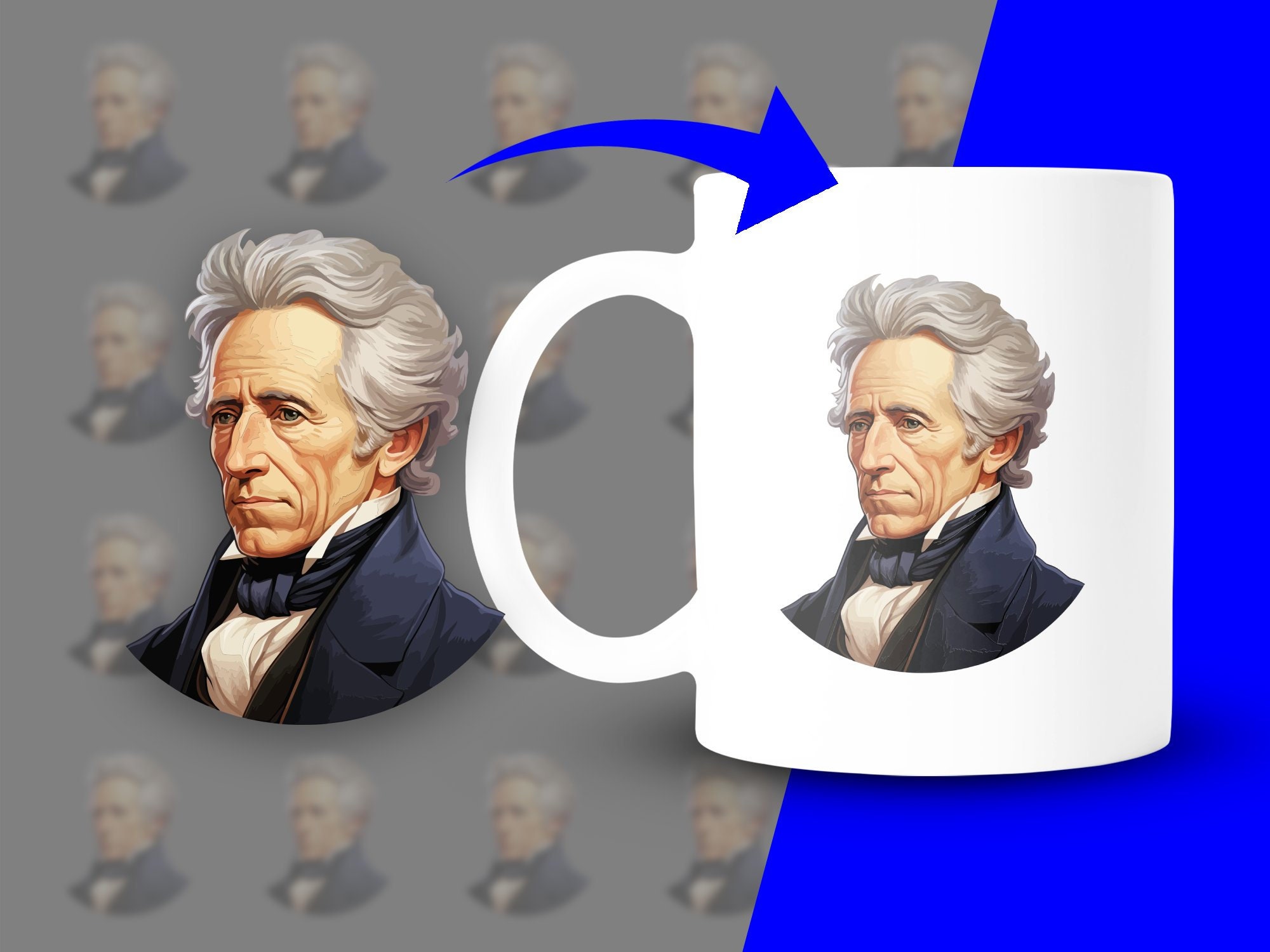 President Andrew Jackson SVG PNG Clipart Sublimation Transparent ...