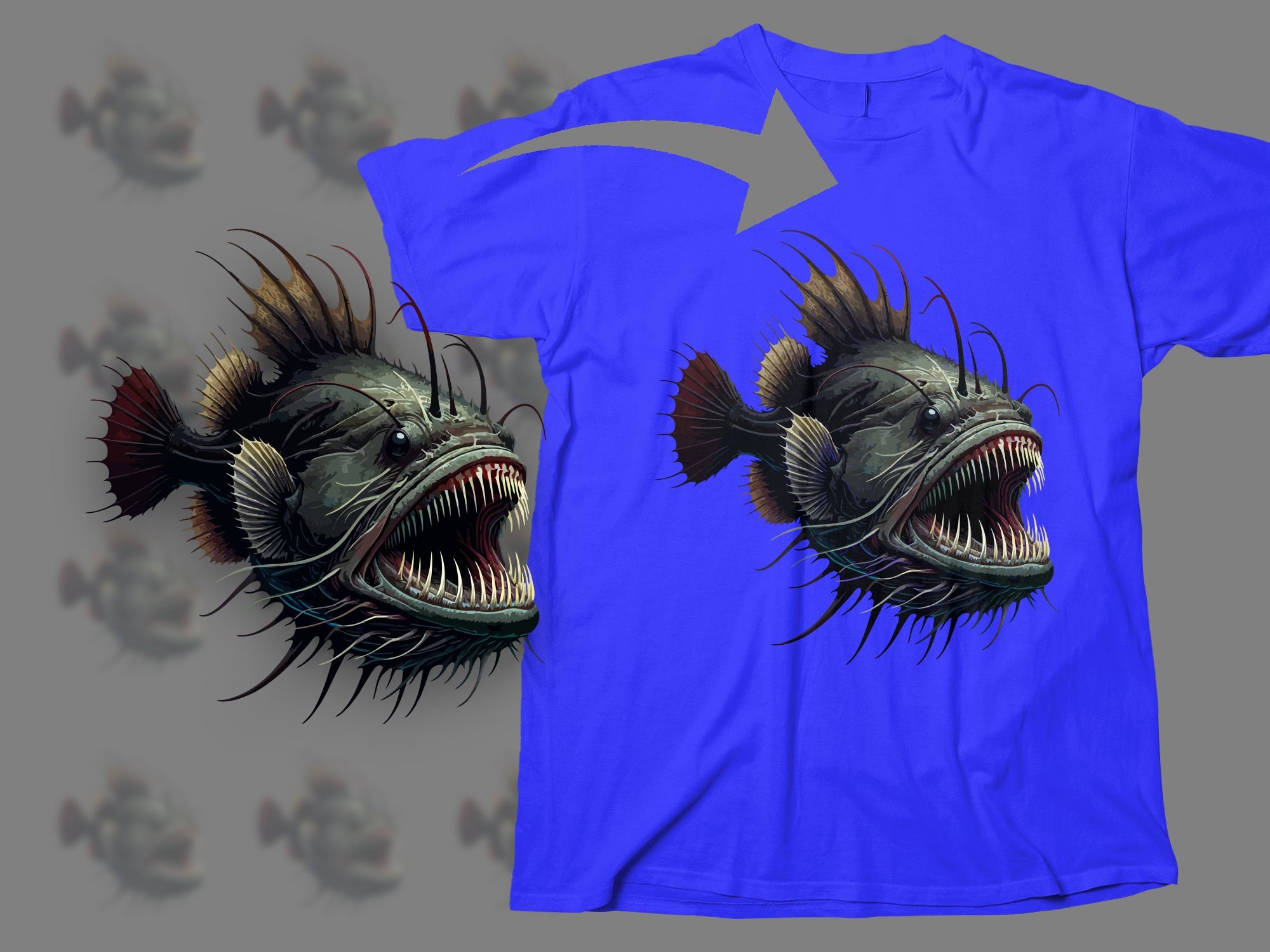 Ocean Anglerfish Deep Sea Fish SVG PNG Clipart Sublimation Transparent ...