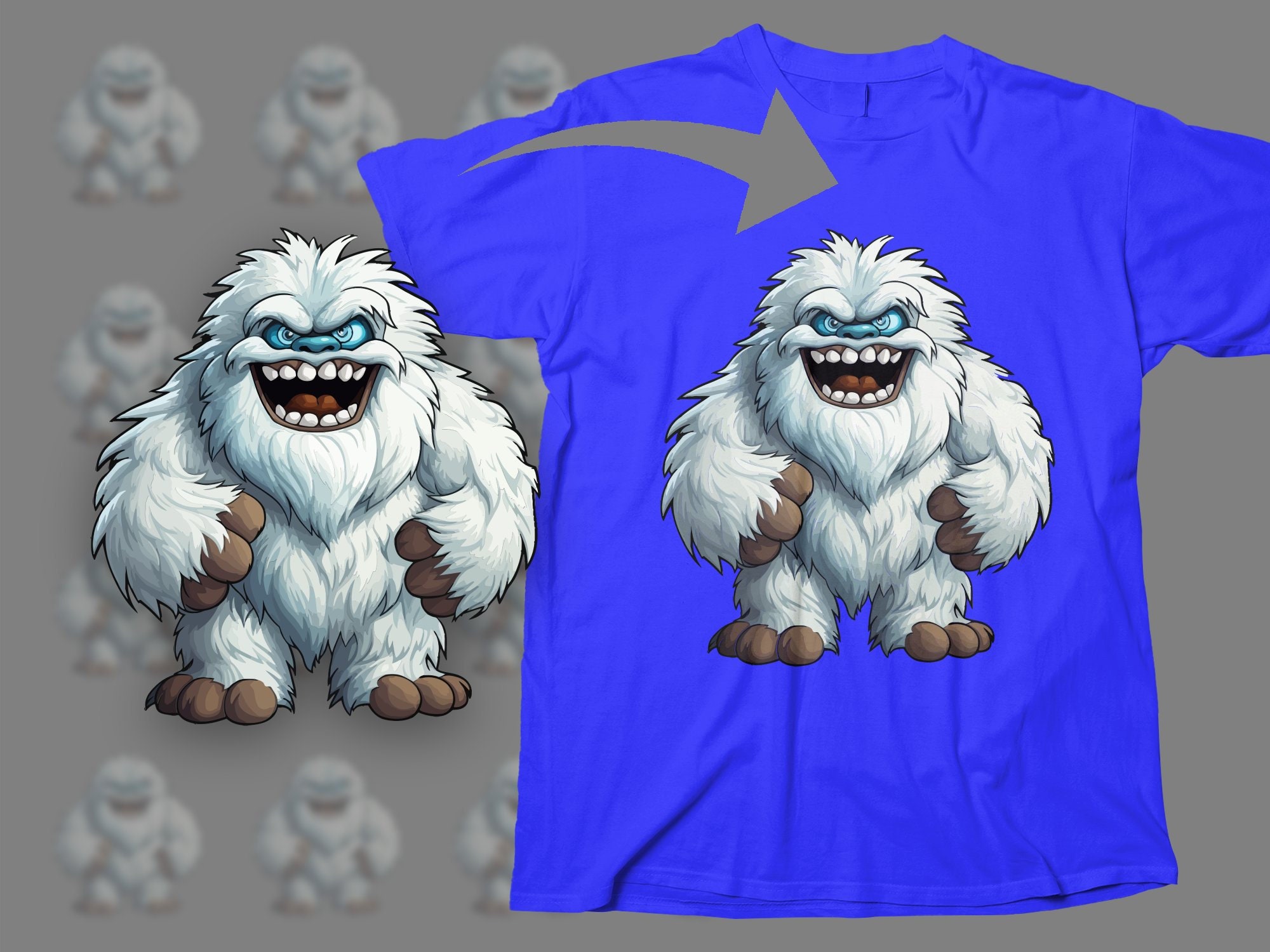 Cryptid Yeti Abominable Snowman SVG PNG Clipart Sublimation Transparent ...