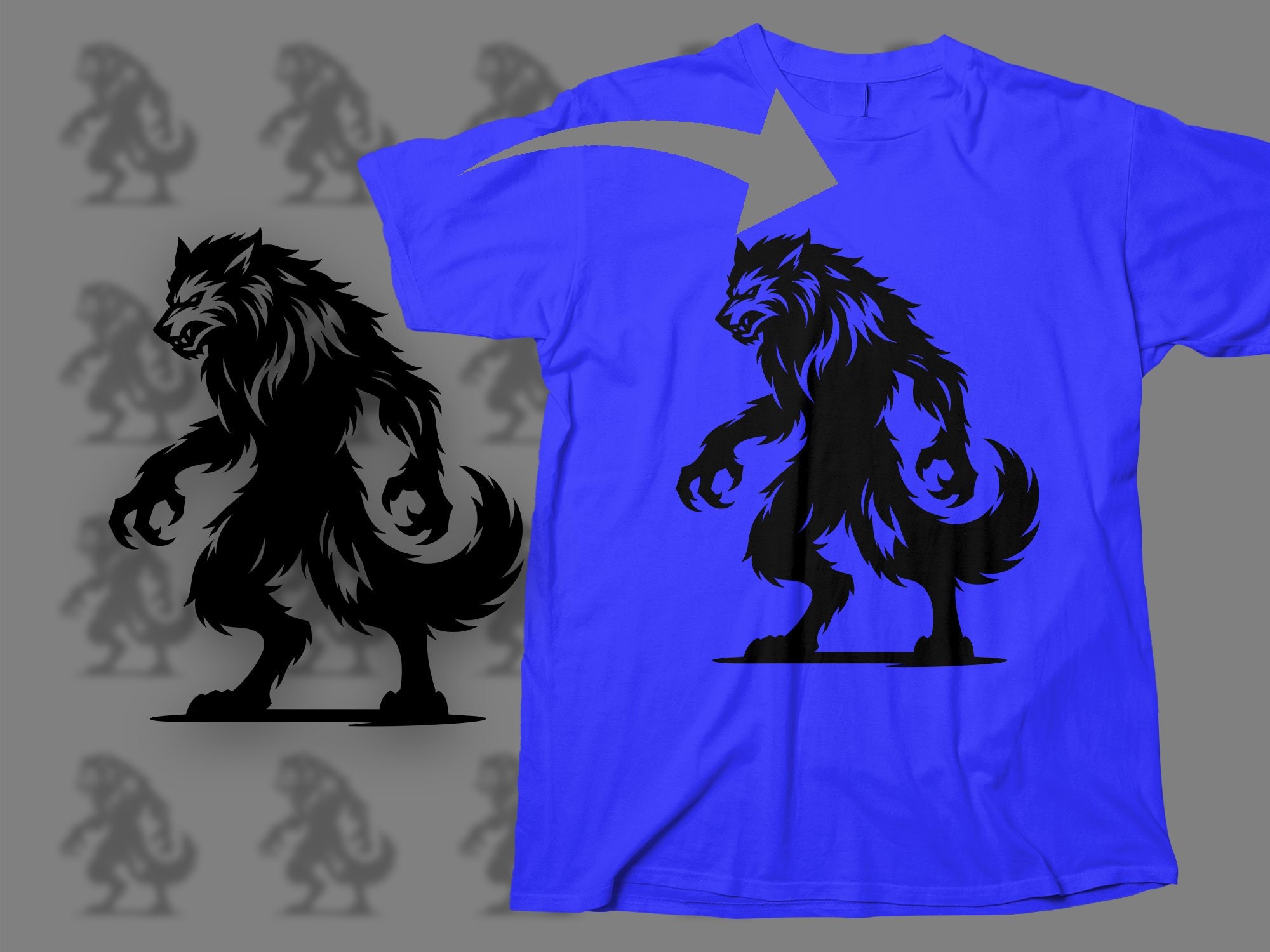 Cryptid Werewolf Lycanthrope SVG PNG Clipart Sublimation Transparent ...