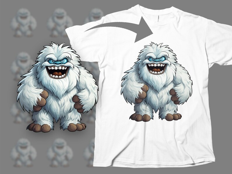 Cryptid Yeti Abominable Snowman SVG PNG Clipart | Sublimation ...