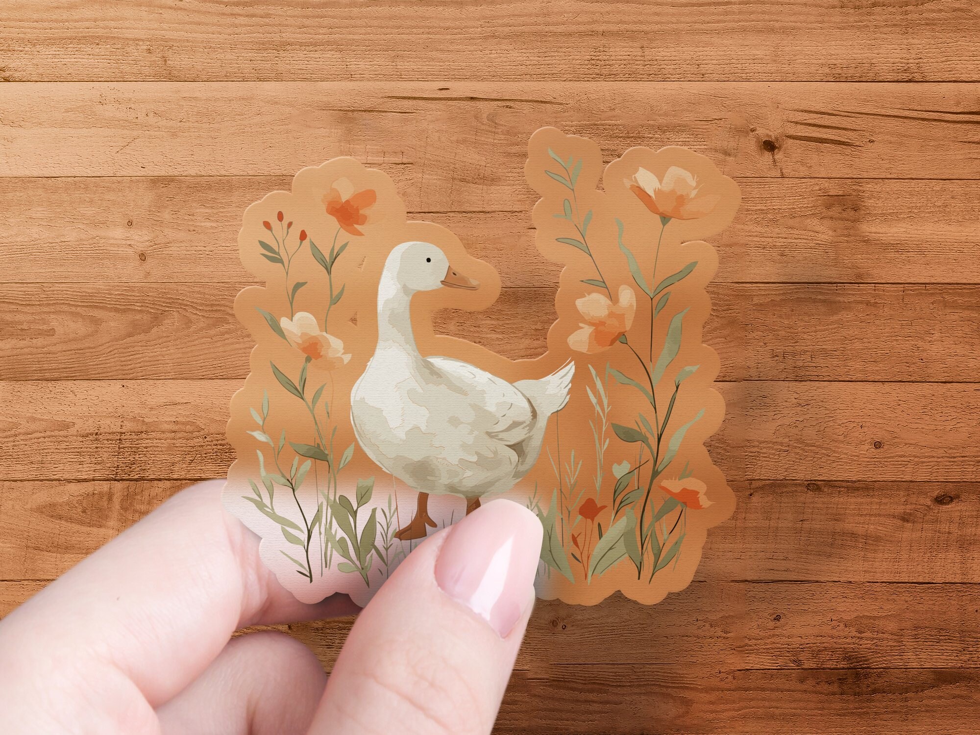 Bird Duck Floral Farm Flower SVG PNG Sublimation Transparent Watercolor ...