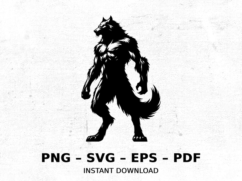 Cryptid Werewolf Lycanthrope SVG PNG Clipart Sublimation Transparent ...