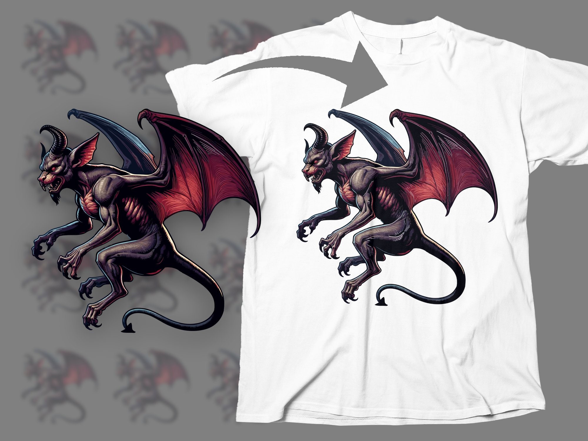 Cryptid Jersey Devil Leeds SVG PNG Clipart | Sublimation Transparent ...