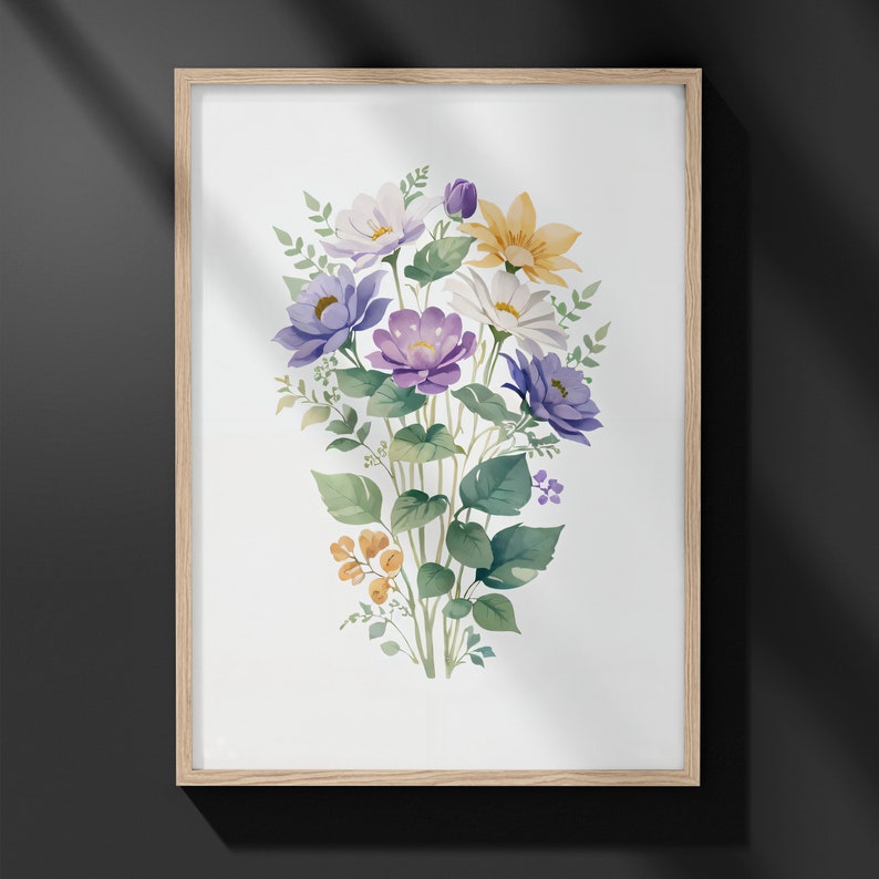 Flowers Painting, Set of 2, PRINTABLE ART Flora Print Instant Download ...