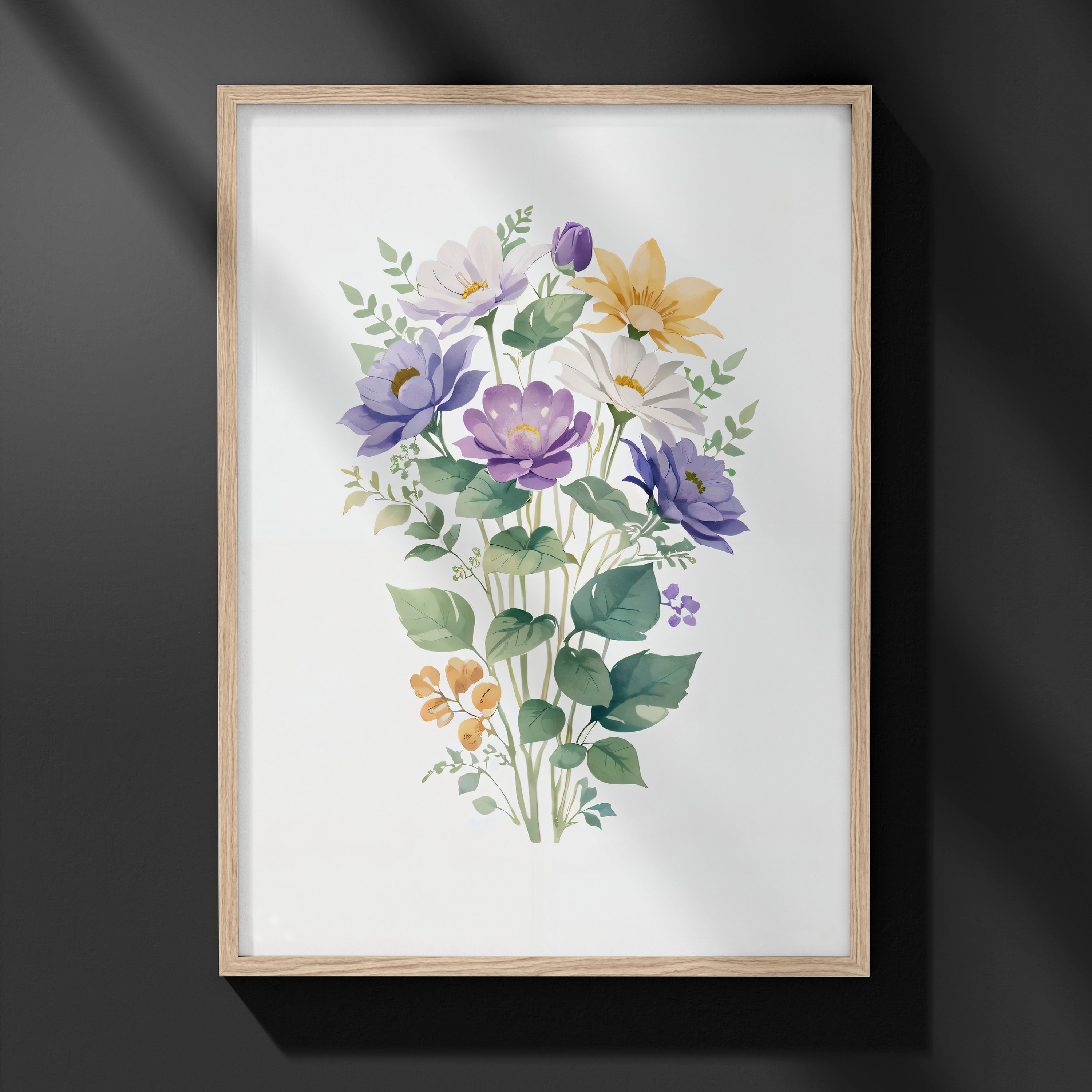 Flowers Painting, Set of 2, PRINTABLE ART Flora Print Instant Download ...