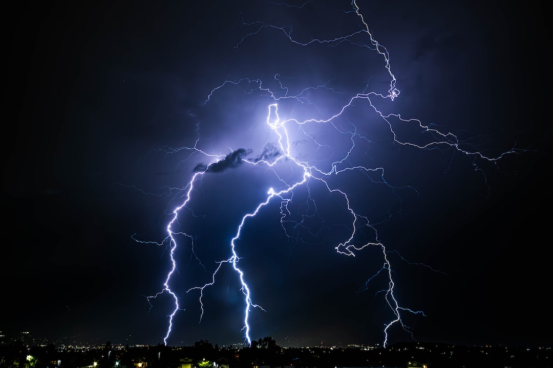 Triple Point | Nighttime Lightning Print for Home Etc. - Etsy