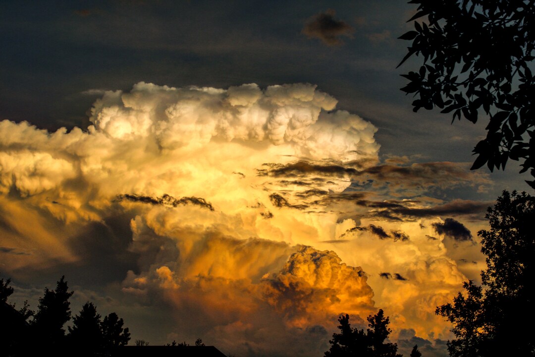 Golden | Thunderstorm Sunset Print for Home Etc. - Etsy