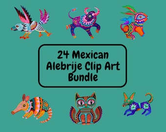 24 PNG Acrylic Style Mexican Alebrije Spirit Animals Clipart, Digital ...