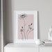 Set of 3 Pink Print Flower Line Art Download Flower Floral Print Pink ...