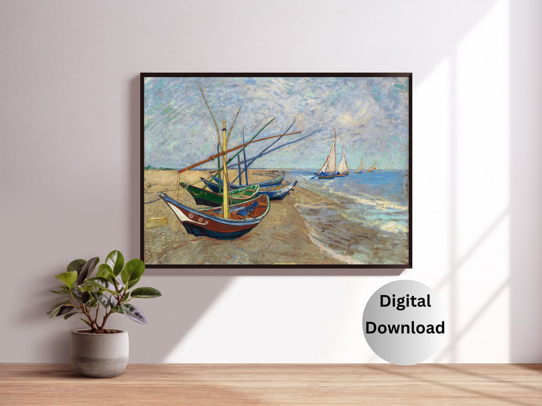 Vincent Van Gogh's Fishing Boats on the Beach at Saintes-maries 1888 ...