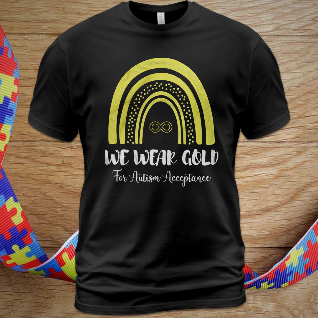 Gold for Autism Awareness Month Autistic Rainbow Women's - Etsy