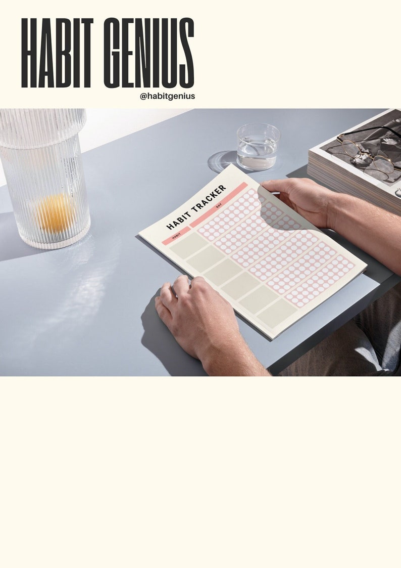 Minimalist Yearly Habit Tracker Elegant Design for Long-term Habit ...