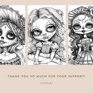 Kawaii Creepy Doll Coloring Book, Halloween Coloring Pages, Gothic Doll ...