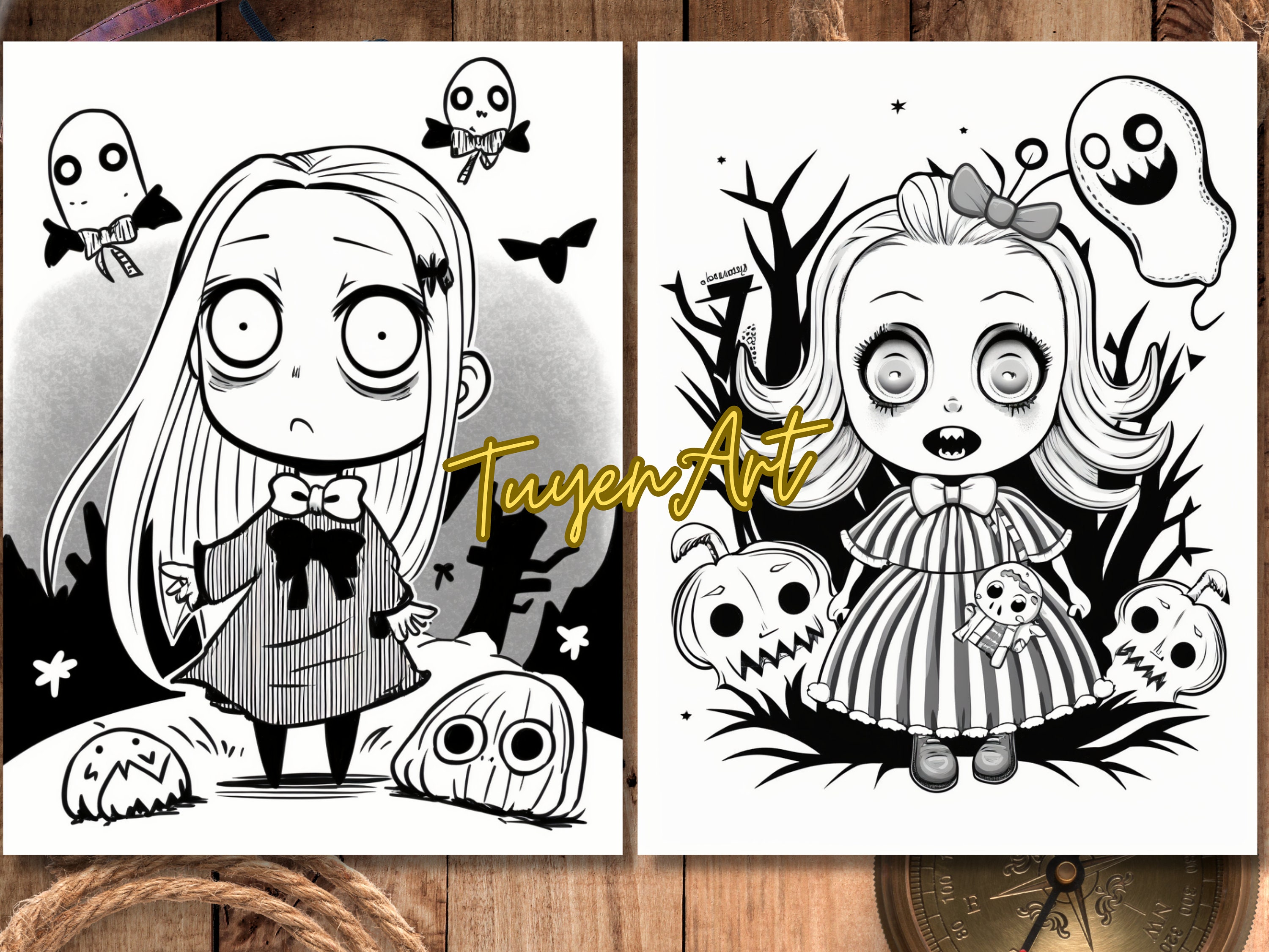 Spooky Girl Vol 2 Horror Coloring Book for Adults Coloring - Etsy