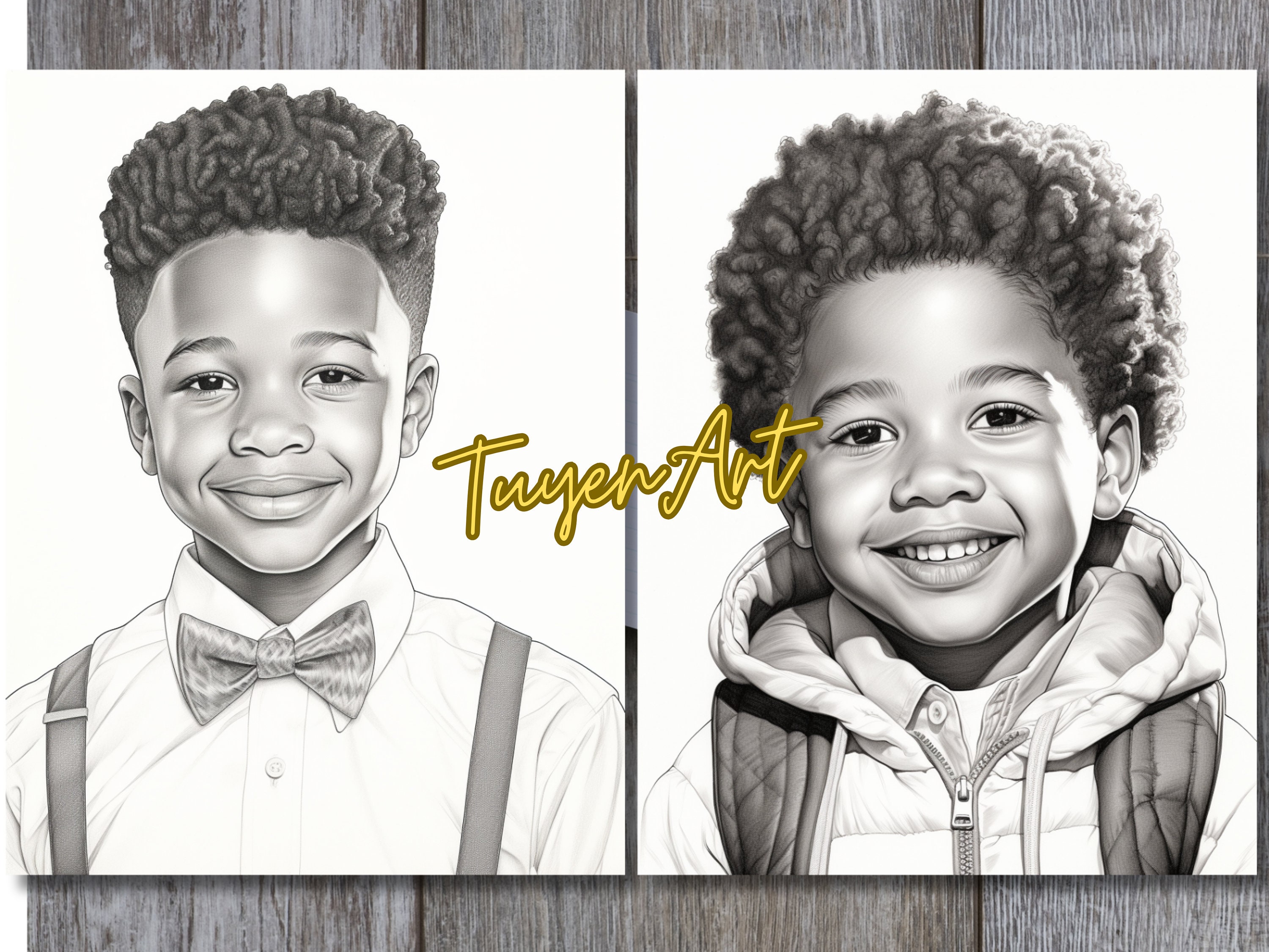 Portraits of Young Black Boys Magic - Coloring Pages, Afro Boy, Black ...