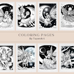 Moon Fairies Coloring Book, Fairy Girl Coloring Pages, Fantasy Coloring ...