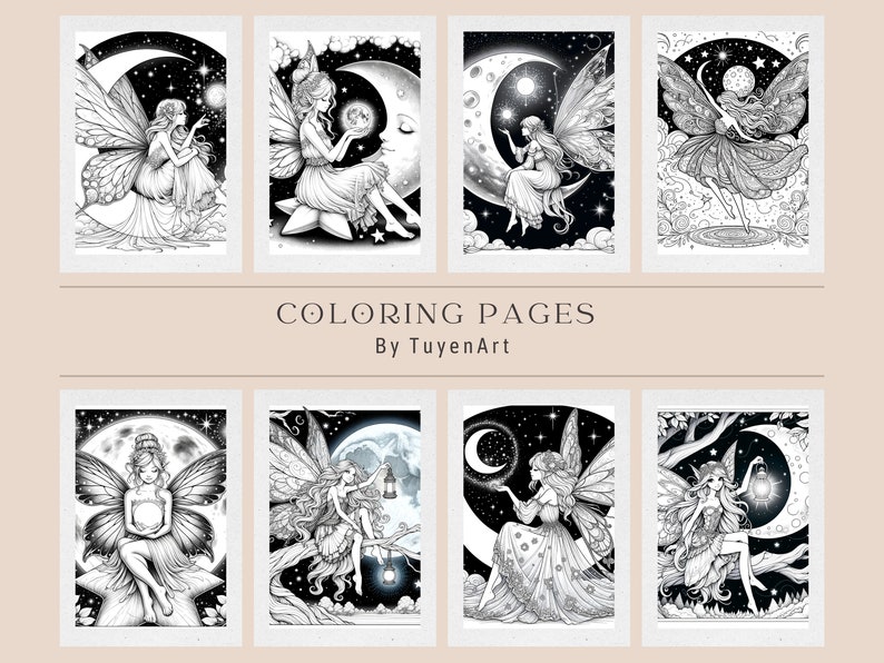 Moon Fairies Coloring Book, Fairy Girl Coloring Pages, Fantasy Coloring ...