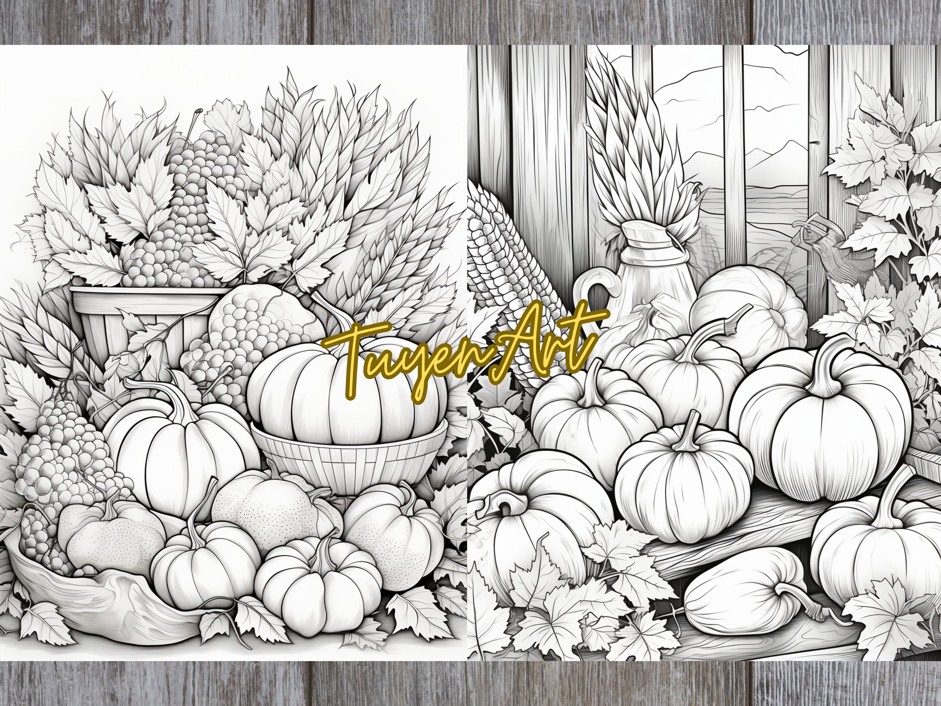 Fall Pumpkin Spice Coloring Book, Autumn Coloring Pages Cozy Fall ...
