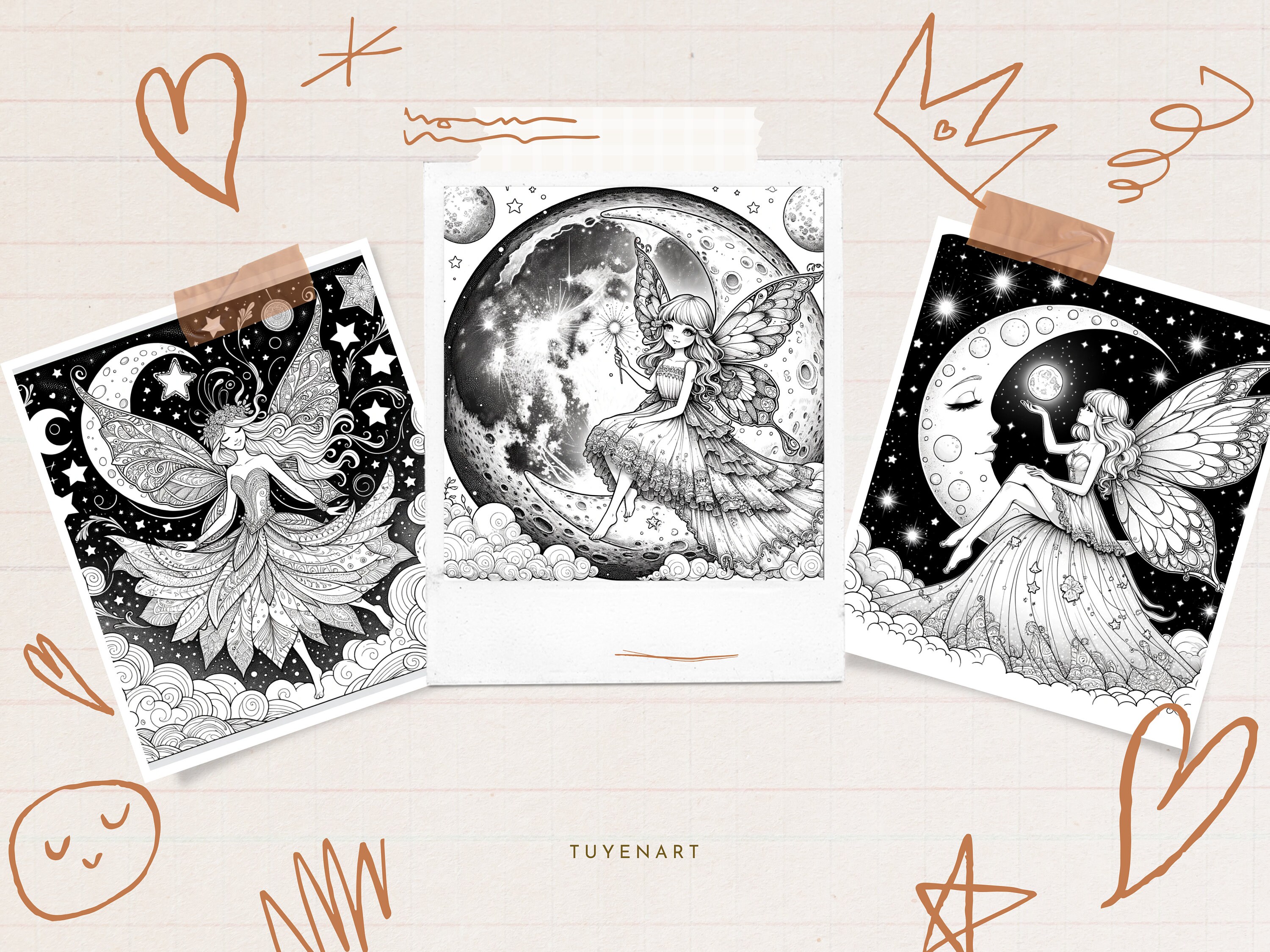 Moon Fairies Coloring Book, Fairy Girl Coloring Pages, Fantasy Coloring ...