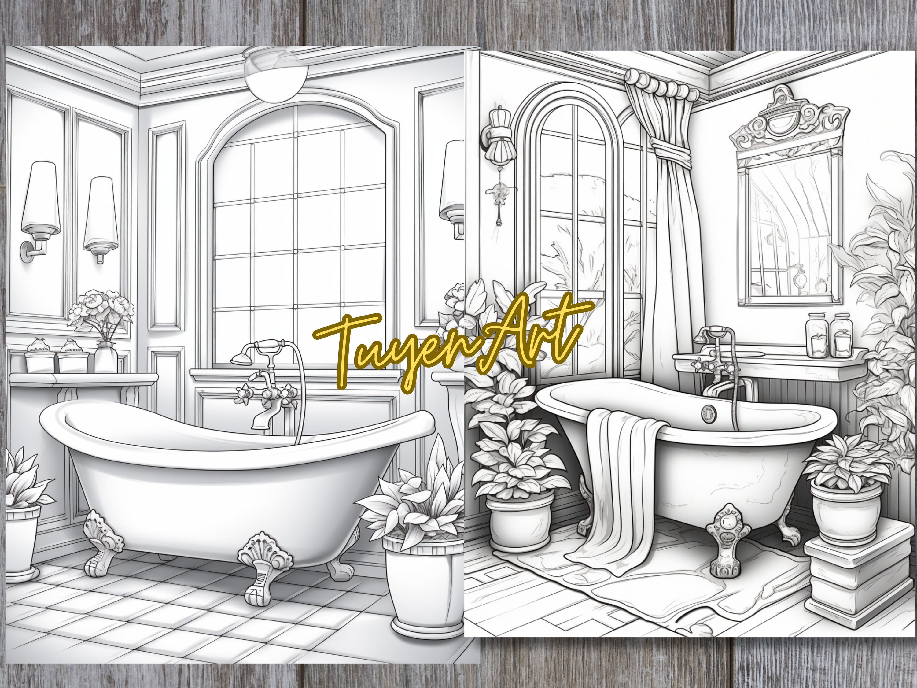 Bathroom Coloring Page, Cute and Cozy Home Interior Design Boho and ...