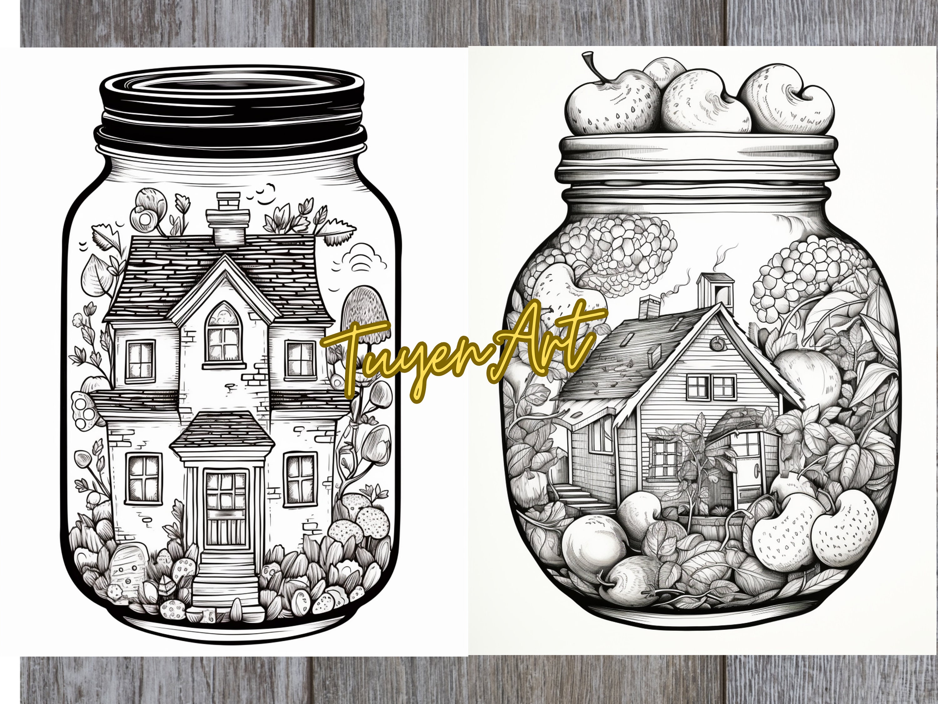 Life Inside Jar Coloring Book, in A Jar Coloring Pages, Jar Worlds for ...