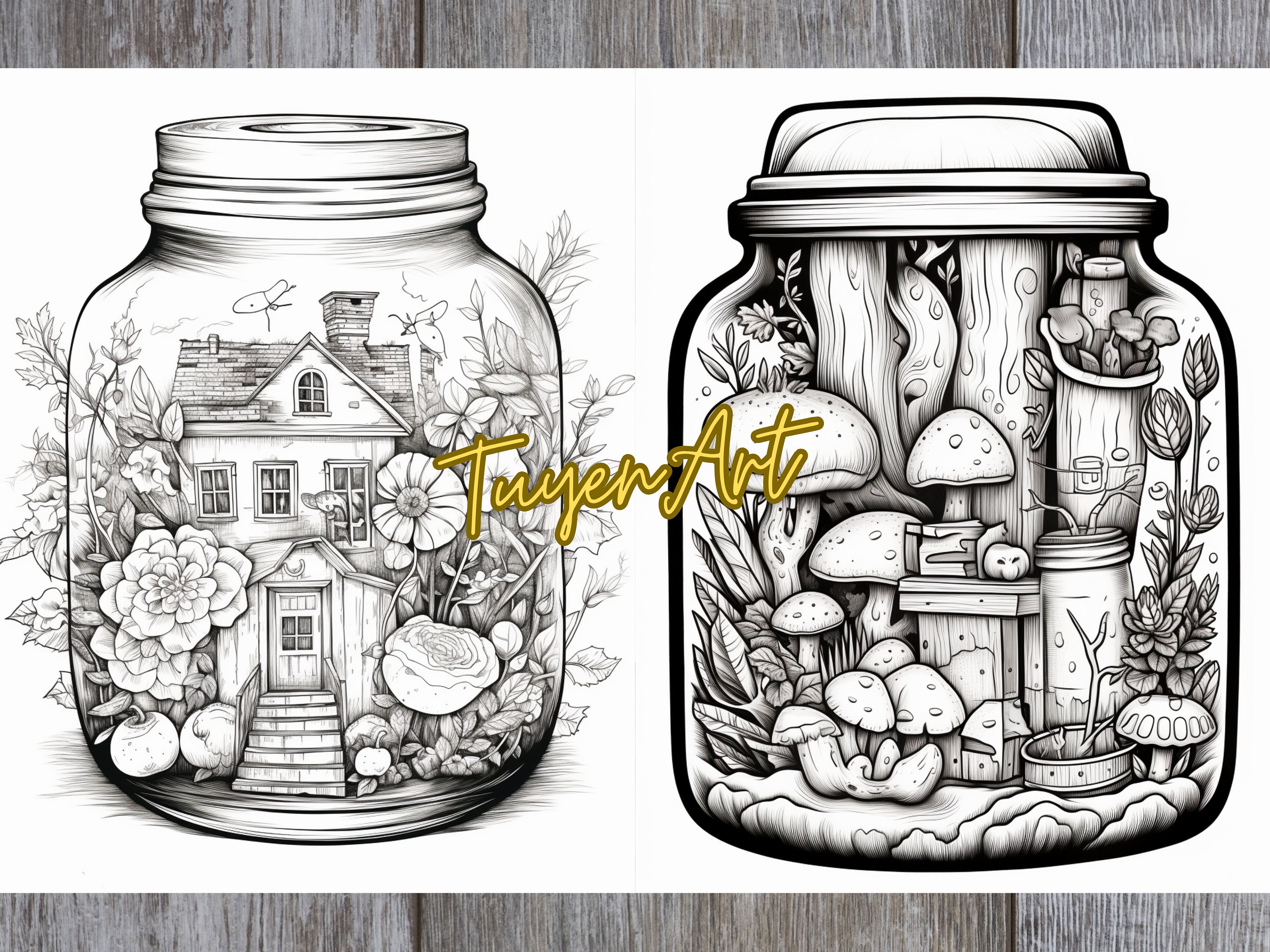 Life Inside Jar Coloring Book, in A Jar Coloring Pages, Jar Worlds for ...