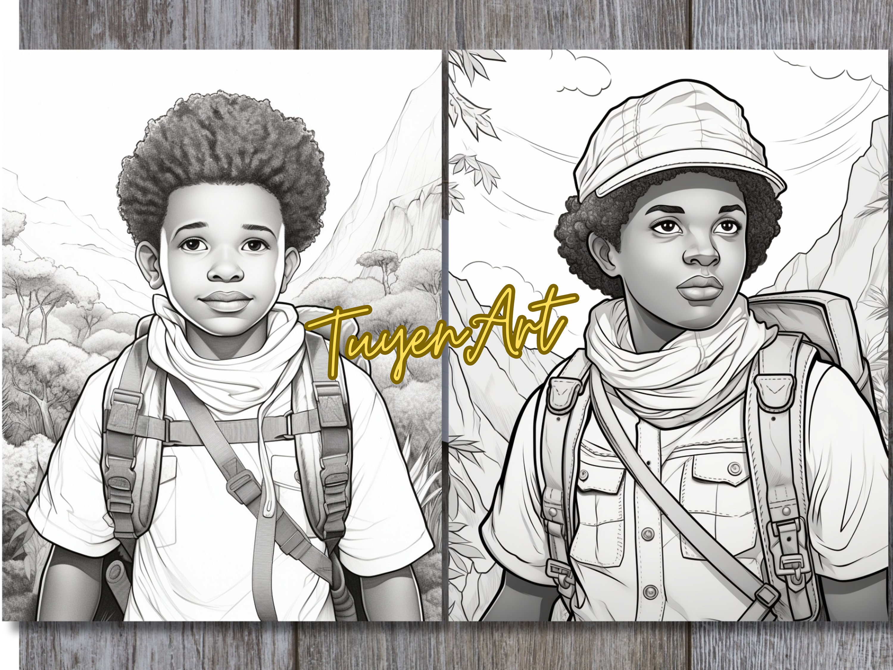 Black Boy Magic Coloring Pages, Afro Boy, Black Kids Coloring Book ...