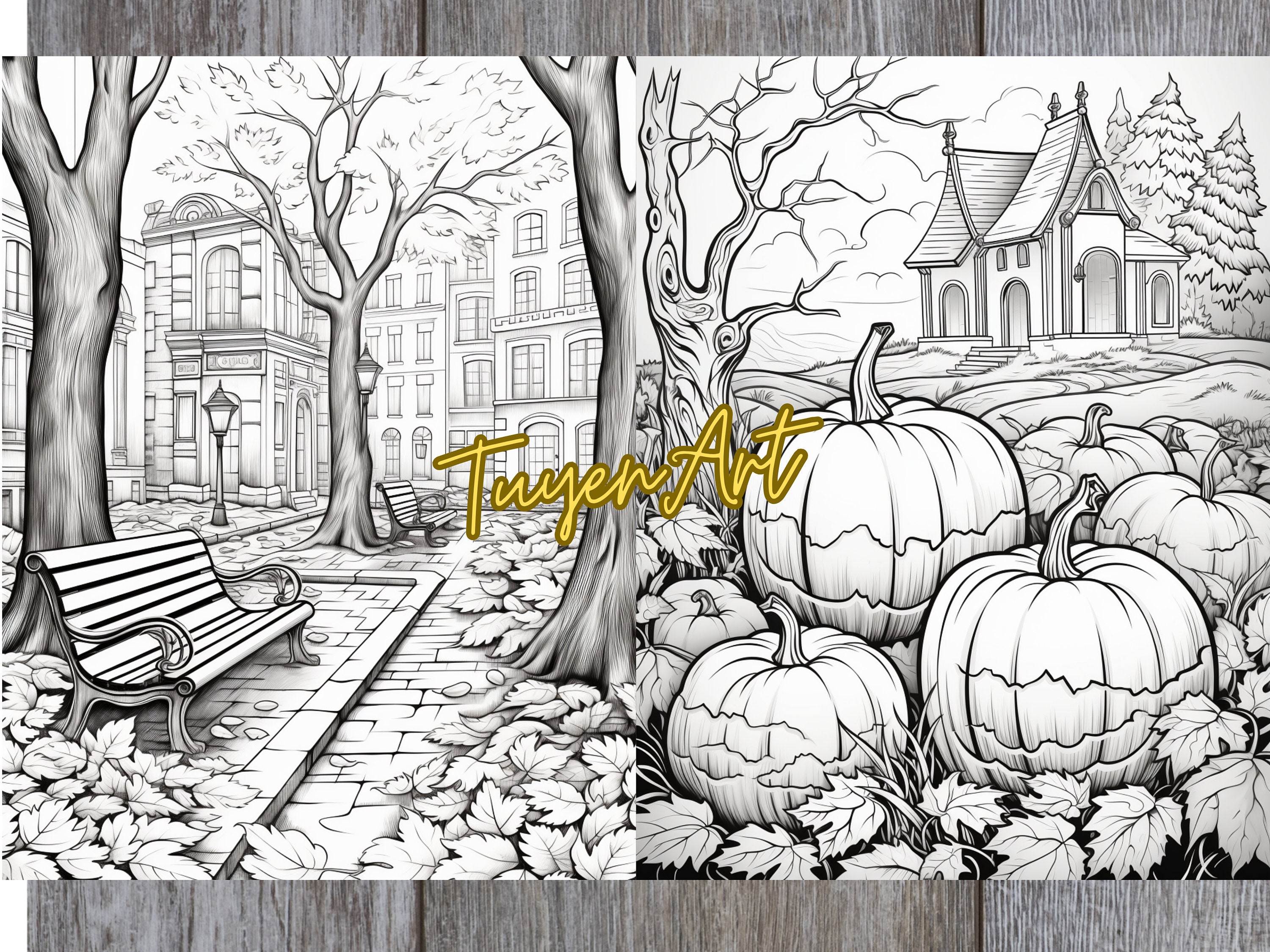 Autumn Coloring Book, Fall Coloring Pages, October Coloring Happy Fall ...