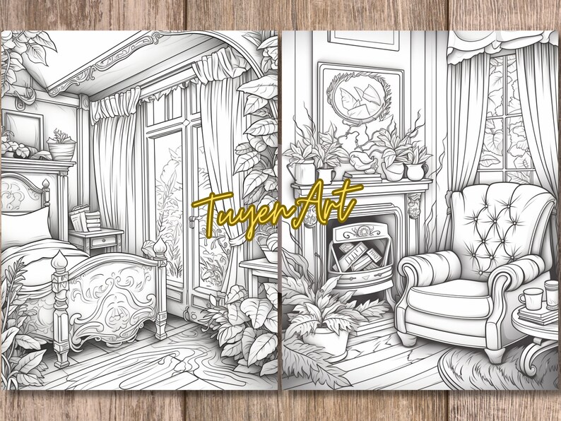 Boho Decor Room Coloring Book - Interior Design Coloring - Boho Decor ...