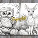 Autumn Animals Coloring Book, Fall Animals Coloring Pages, Autumn Charm ...