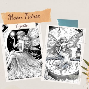 Moon Fairies Coloring Book, Fairy Girl Coloring Pages, Fantasy Coloring ...