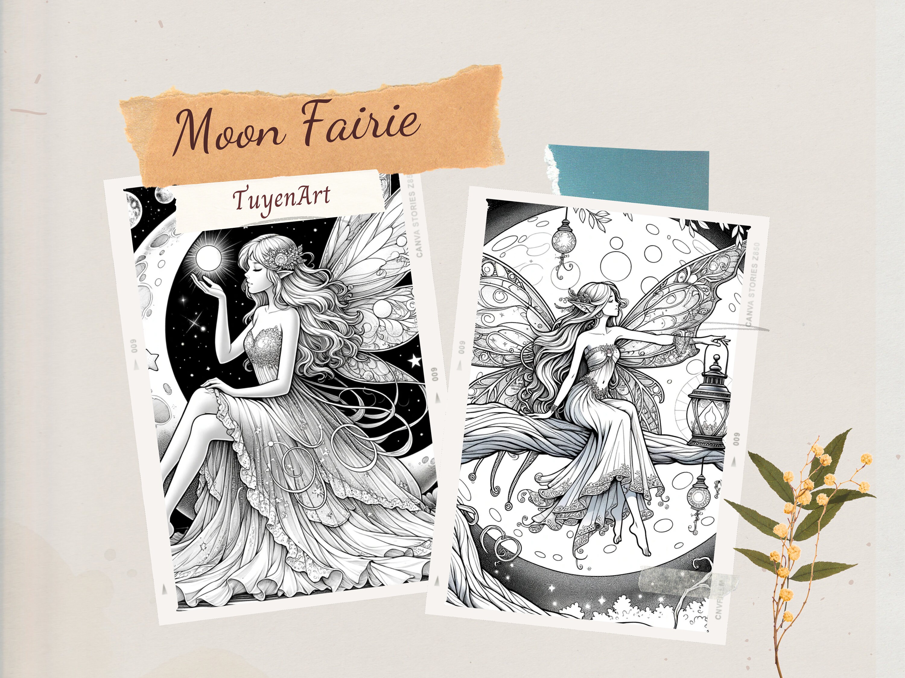 Moon Fairies Coloring Book, Fairy Girl Coloring Pages, Fantasy Coloring ...