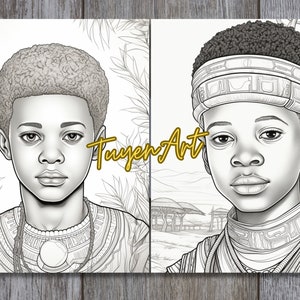 Black Boy Magic Coloring Pages, Afro Boy, Black Kids Magigc Coloring ...