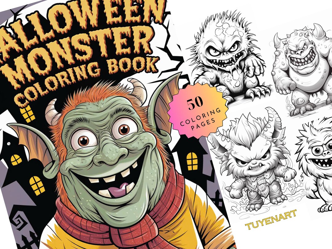 Halloween Monster Coloring Book, Monster Coloring Pages, Halloween ...